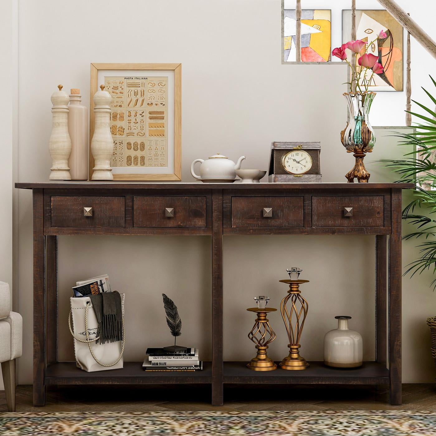 Console Table Sofa Table Sideboard with Drawer and Bottom Shelf ...
