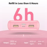 Yoobao Portable Charger 10000mAh Pink Power Bank for Girls Compact Fast ...