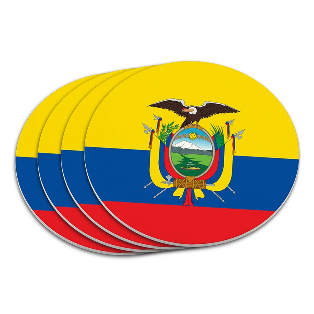 Ecuador National Country Flag Coaster Set - Walmart.com