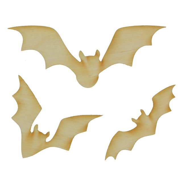 Unfinished Flying Bats Wood Cutout (1/4" Thickness, Medium (Sold ...