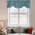 Abstract Leaf Tie Up Valance Curtains Art Abstract Geometric Teal ...