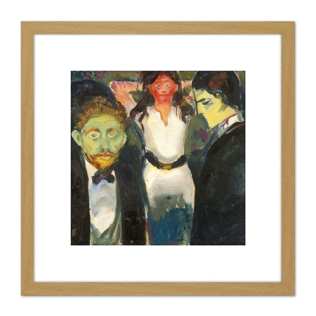 Edvard Munch Jealousy Painting 8X8 Inch Square Wooden Framed Wall Art ...