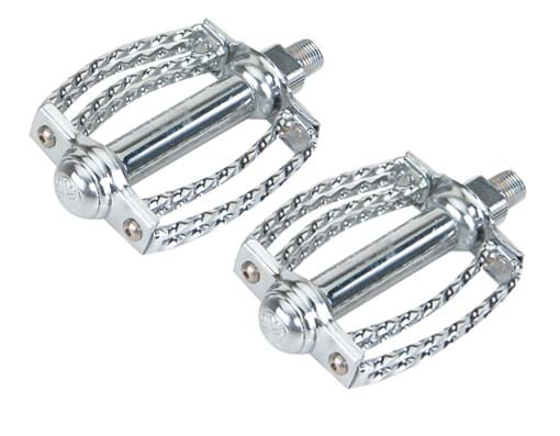 Double Square Round Twisted Pedals 1/2" Chrome. Bike pedals, bicycle ...
