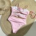 Sexy Pink 3d Flower Swimwear Woman One Piece Swimsuits Female Cut Out