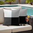 2 Pack Outdoor Waterproof Throw Pillow Covers,Modern Black Gray White ...