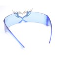 Flaming Heart Crown Tiara Futuristic Wrap Around Shield Sunglasses Blue ...