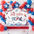 Red White and Pool Party Backdrop 4th of July Pool Party Photography ...