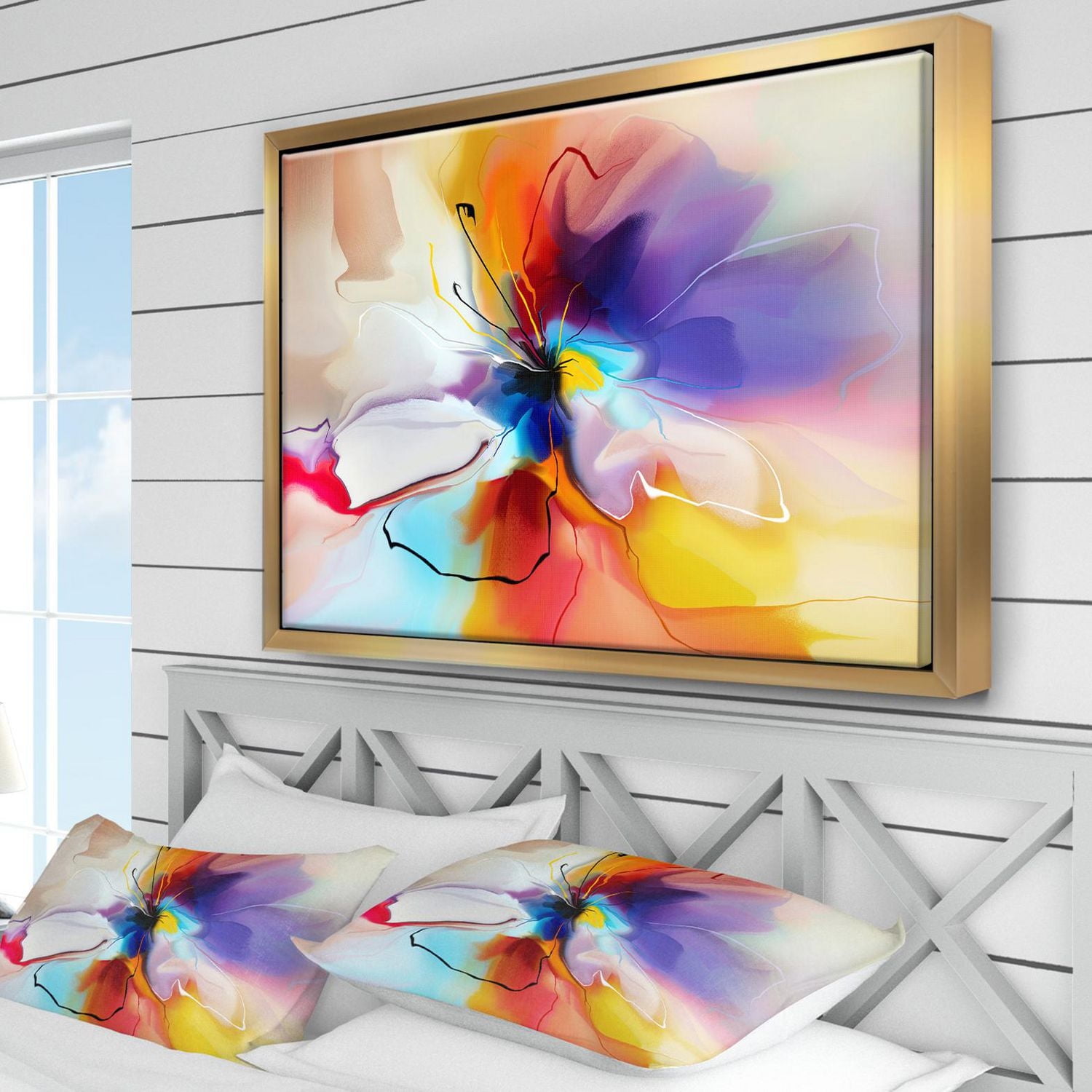 Click here for Designart Creative Flower In Multiple Colors Float... prices