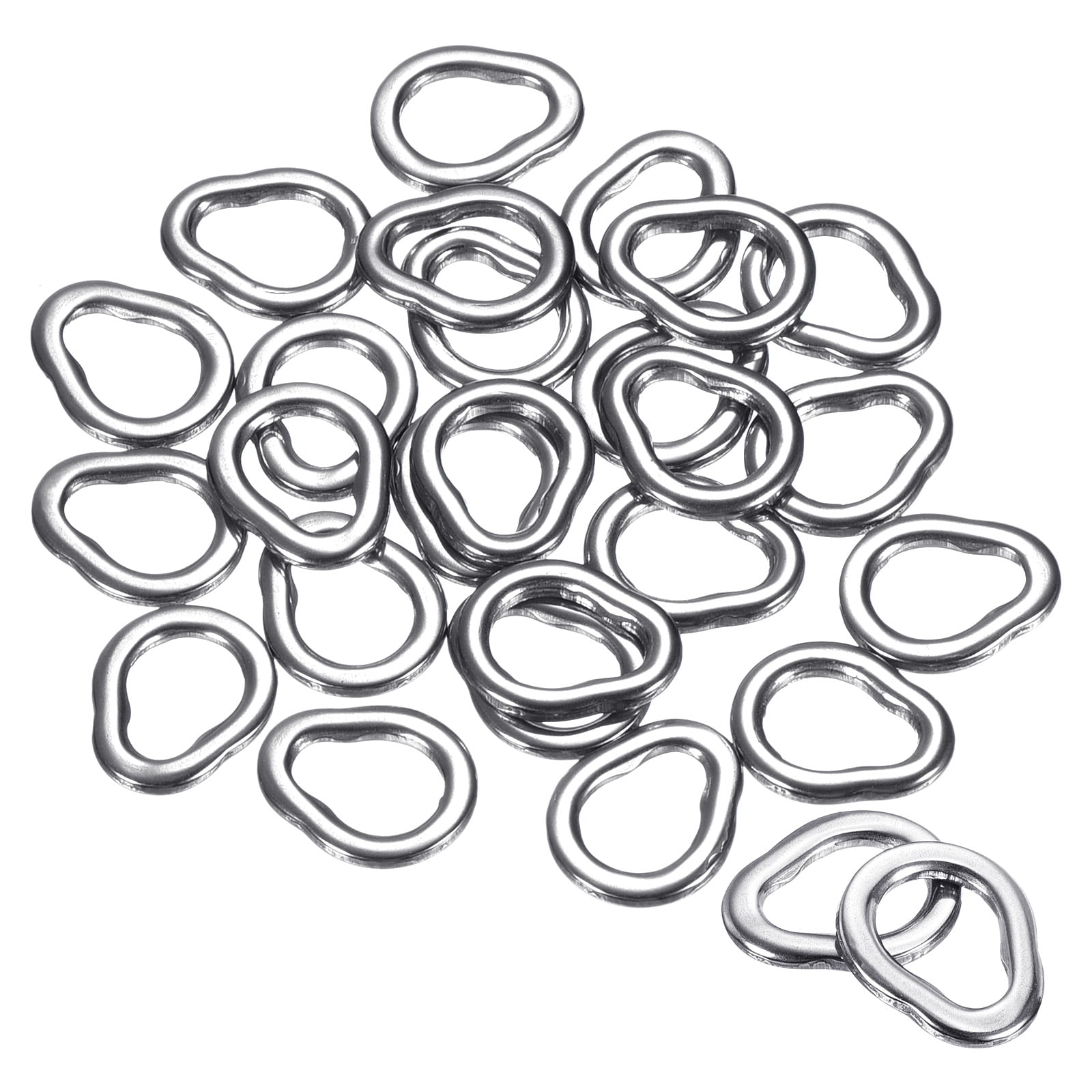 Uxcell 1.2x8.5mm Fishing Split Rings, 50 Pack 304 Stainless Steel Solid ...