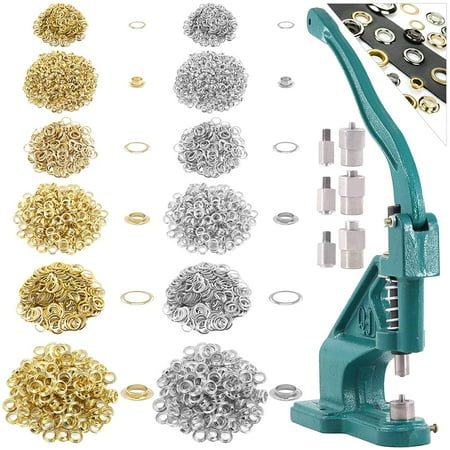 Heavy Duty Hand Press Grommet Eyelet Machine Hole Punch Tool Kit ...