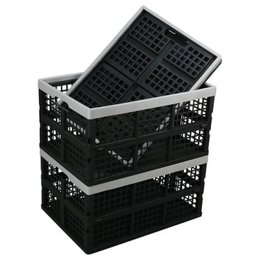 Idomy 42 L Foldable Stackable Organizing Bins, Plastic Storage Crates ...