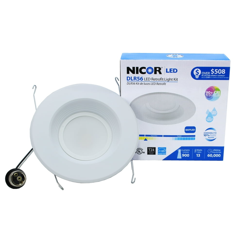 NICOR Lighting 5/6-Inch Dimmable 800-Lumen 2700K LED Downlight Retrofit ... NICOR Lighting 5/6-Inch Dimmable 800-Lumen 2700K LED Downlight Retrofit ...
