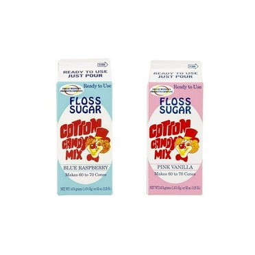 Cotton Candy Floss Sugar 2 Pack (Pink Vanilla and Blue Raspberry ...