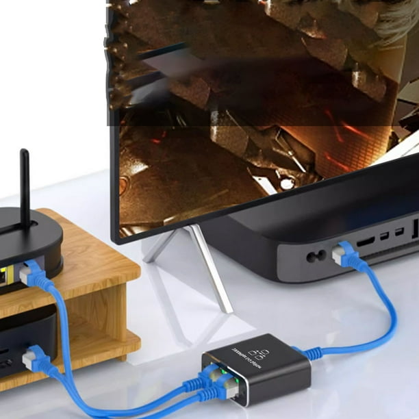 Ethernet Splitter, RJ45 Splitter 1 To 2 Plug and Play Gigabit for ...