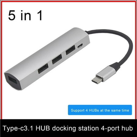 4-Port USB 3.0 Hub Adapter Typc-C usb 3.0 Ultra-Slim 3.0 hub Data USB Hub for Type C PC Flash ...