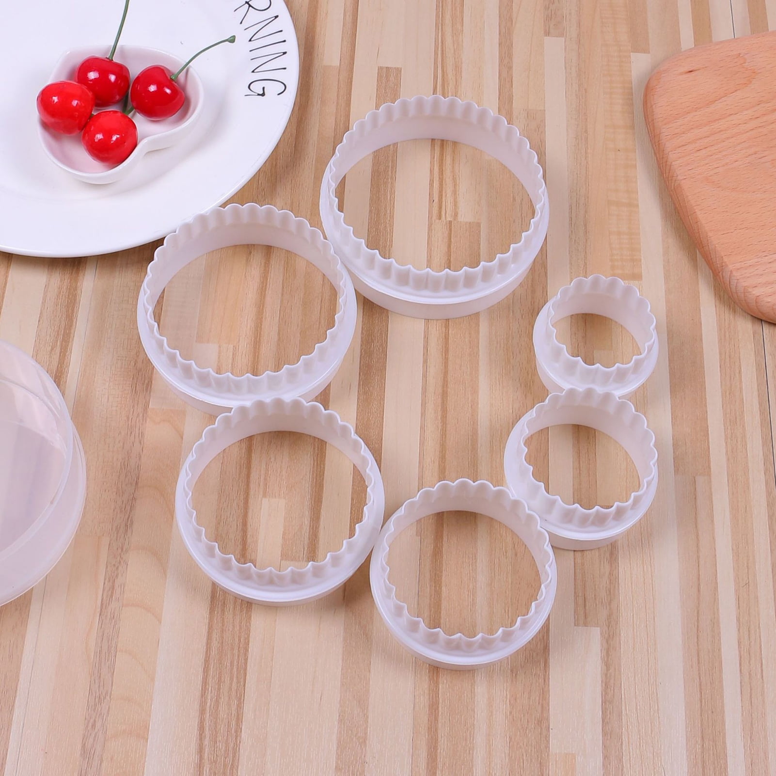 GROFRY 1 Set Double-sided Cookie Cutters Round Plastic Clear Texture ...