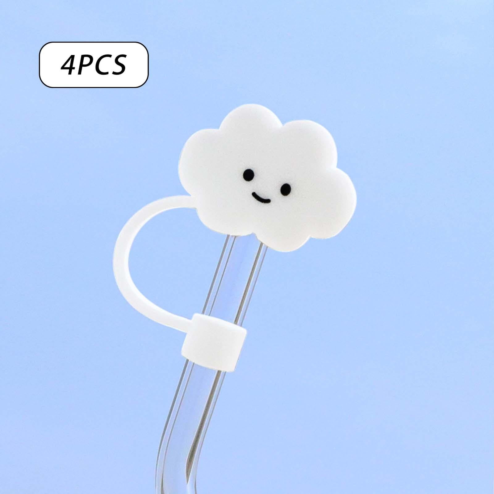 4x Clouds Shaped Straw Cover, Straw Tips Cover, Airtight Seal Straw ...