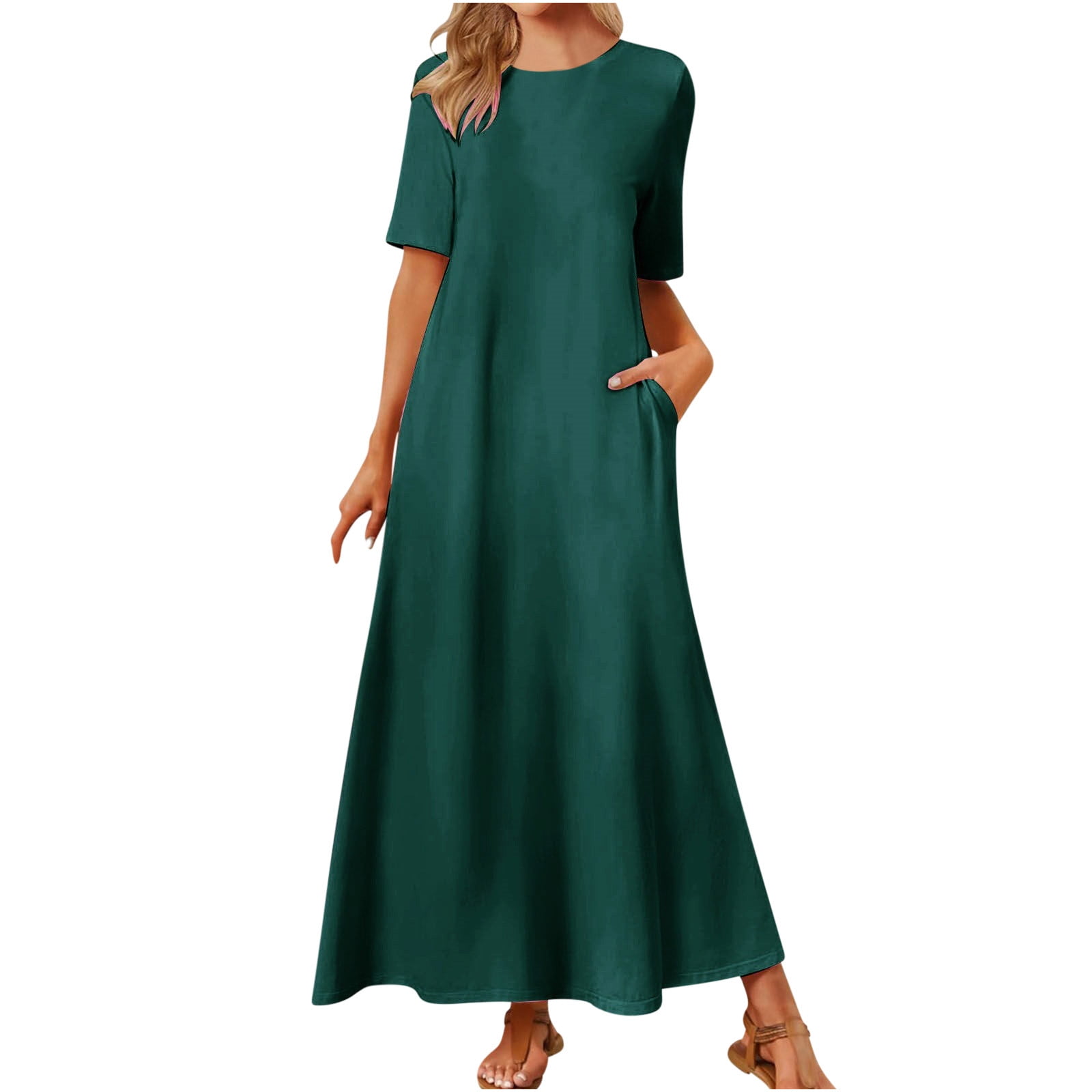 Click here for Aherbiu Dresses For Women Casual Crewneck Flowy Ma... prices