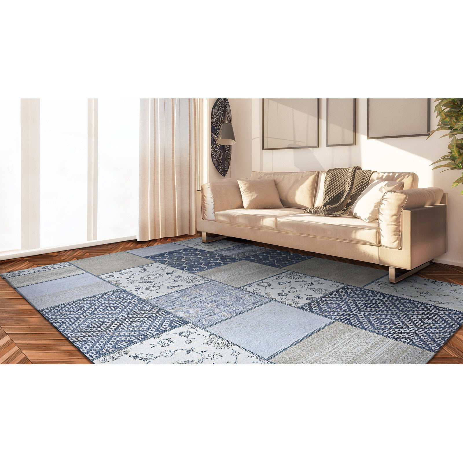 Marina Garden Patchwork Oyster-Pearl Area Rug - Multiple Sizes ...