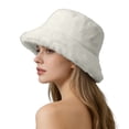 CYSFASHION Fuzzy Bucket Hat For Women Fitness Faux Adjustment Flannel ...