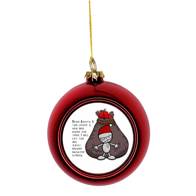 Funny Humorous Santa Christmas Naughty Quote Bauble Christmas Ornaments