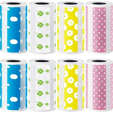 8 Rolls Self-Adhesive Printable Sticker, Thermal Paper Stickers Name ...