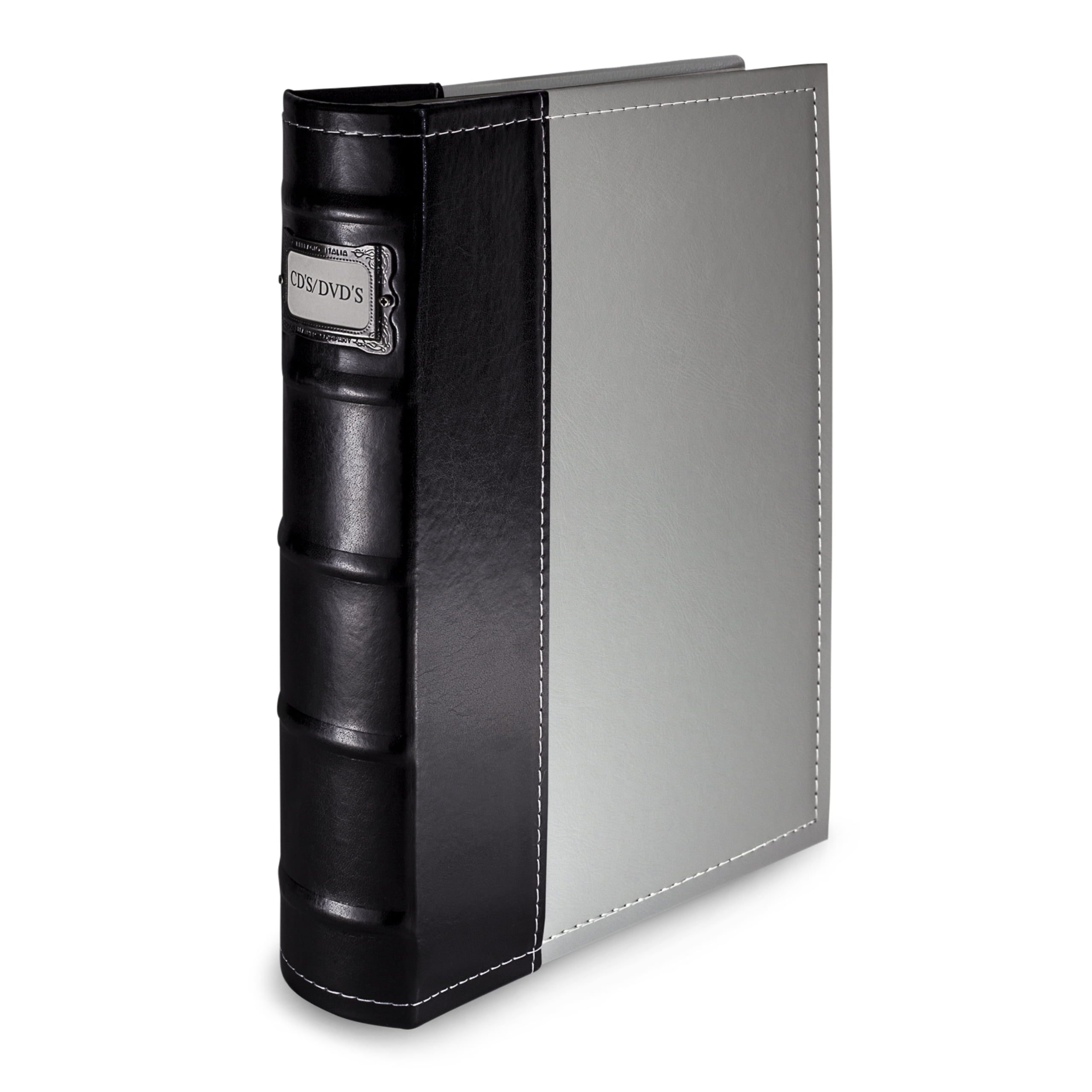 Bellagio-Italia CD/DVD Storage Binder - Gray - Leather - 48-Disc ...
