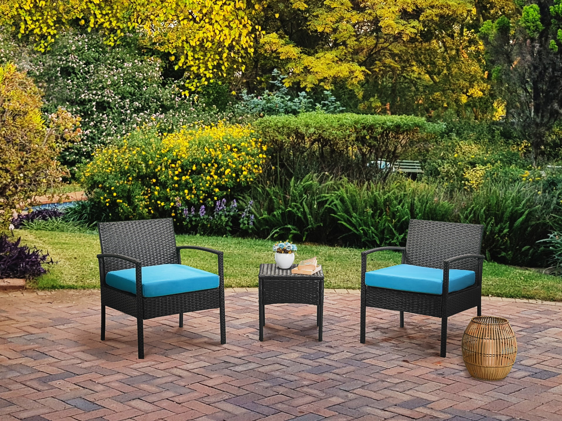 Tappio 3 Pieces Patio Conversation Set, Outdoor Furniture Set, Patio ...
