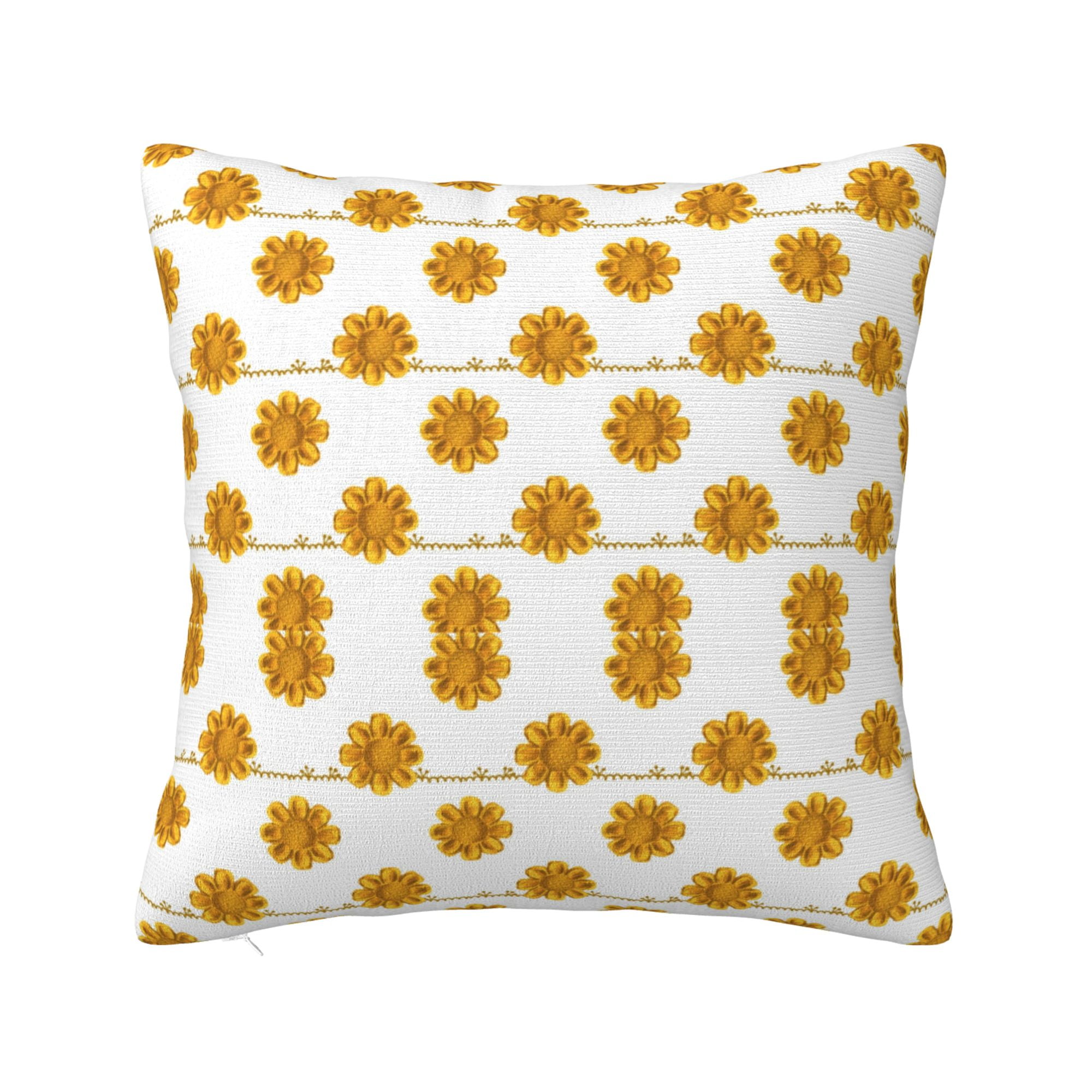 ZICANCN Yellow Daisy Decor Decorative Throw Pillow Covers, Bed Couch ...