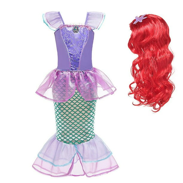 Disney Little Mermaid Ariel princesa disfraz niños vestido para niñas ...