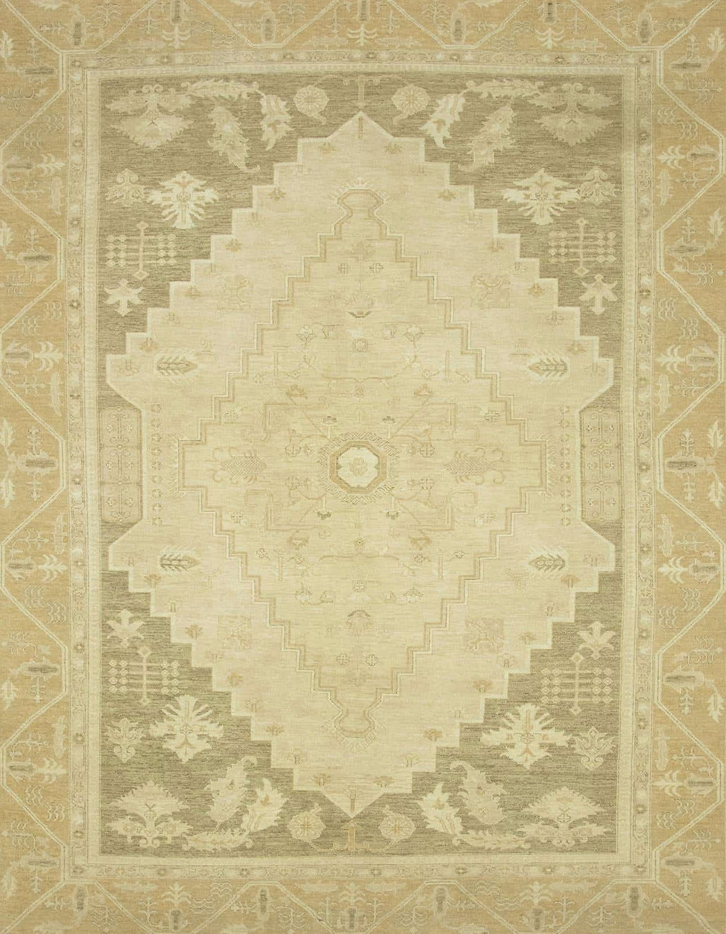 Ahgly Company Indoor Rectangle Abstract Metallic Gold Oriental Area ...