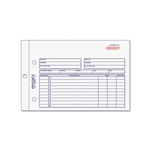 Invoice Book 5 1/2 x 7 7/8, Carbonless Duplicate, 50 Sets/Book ...