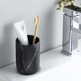Black Marble 1pcs Ceramic Toothbrush Holder Bathroom Counter Organizer ...