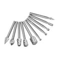 10Pcs 1/8 Hss Router Drill Bits Set Rotary Burrs Tool Wood Metal ...