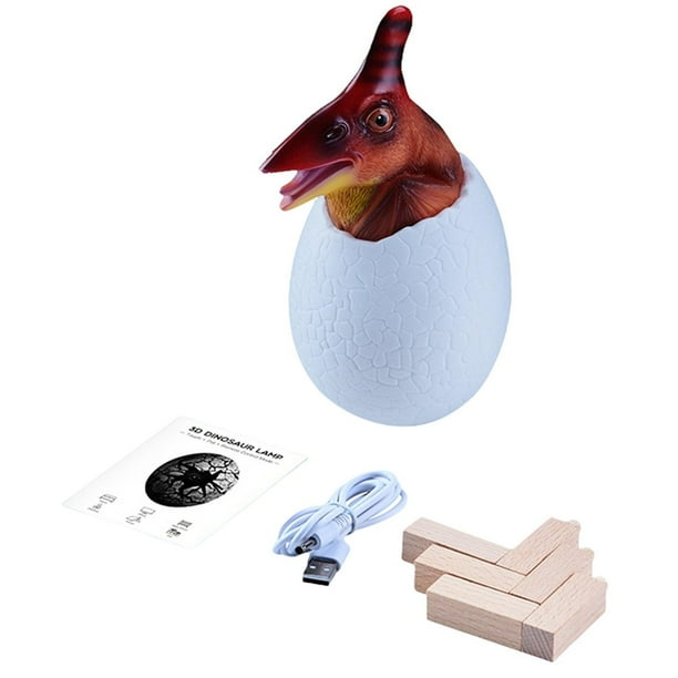 Novel 3D Dinosaur Egg Lamps Table Desk Decor Toys USB Rechargeable Boys ...
