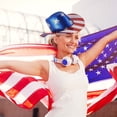 4th Of July Flag Printed Cowboy Hat, Classic Retro American Styling ...