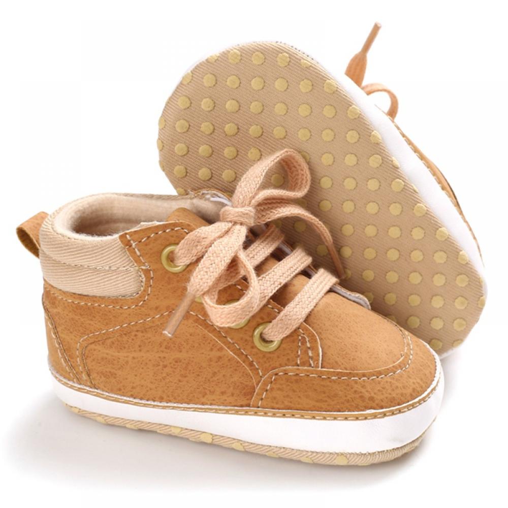 Baby Boys Girls Lace Up Leather Sneakers Toddler Wedding Uniform Dress Shoes Soft Rubber Sole ...
