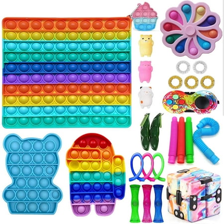 Big Fidget Pack, Pop Bubble Stress Relief Sensory Fidget HALO Set with ...