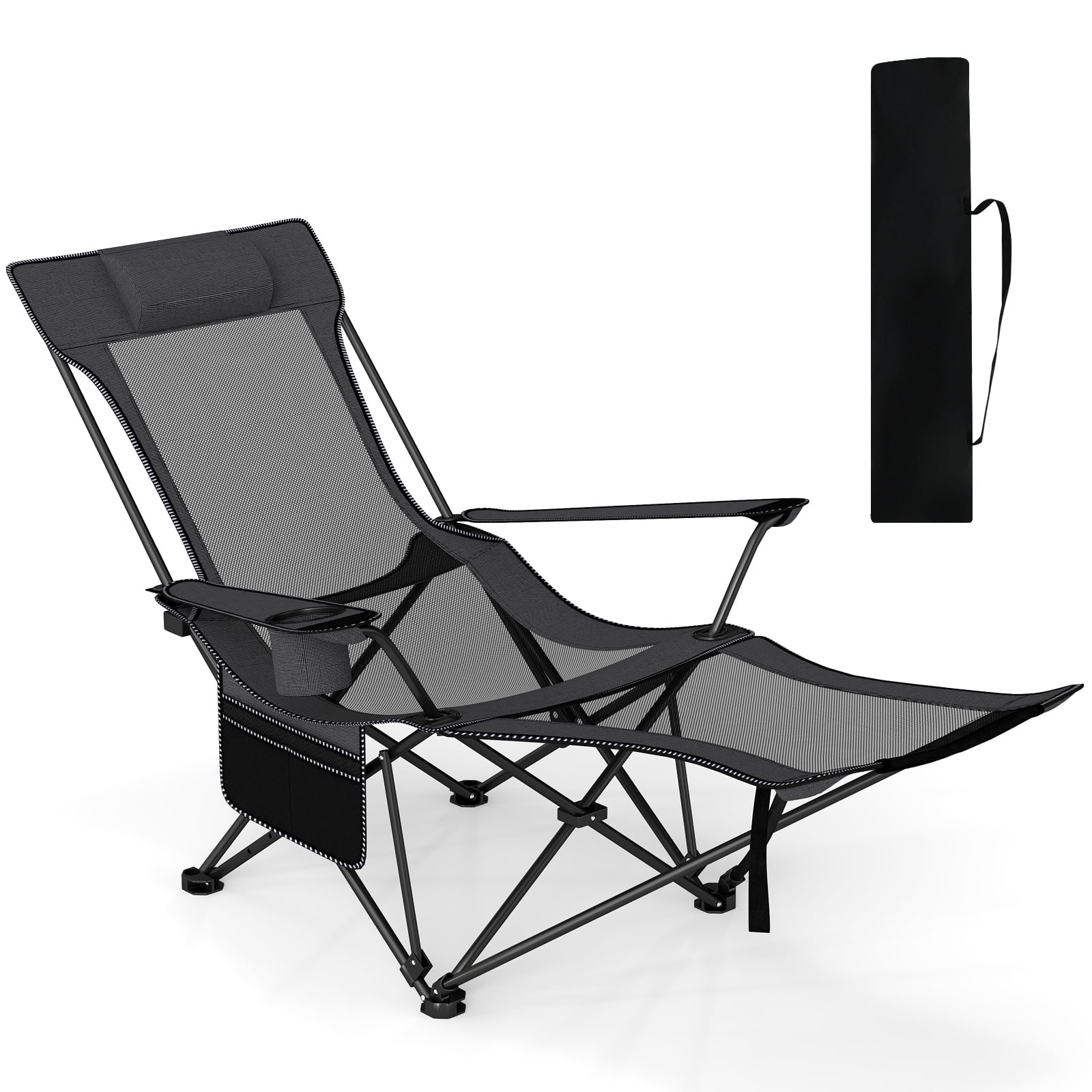 Click here for Gymax Camping Lounge Chair W/Detachable Footrest 4... prices