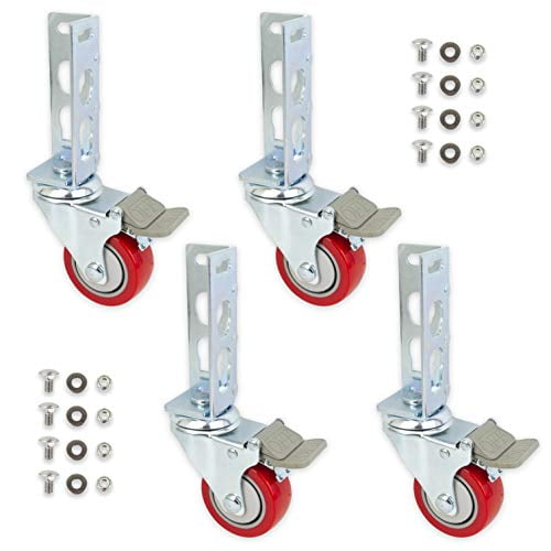 4pc - Storage Rack Caster Wheels (Adapts to Boltless Self Locking ...
