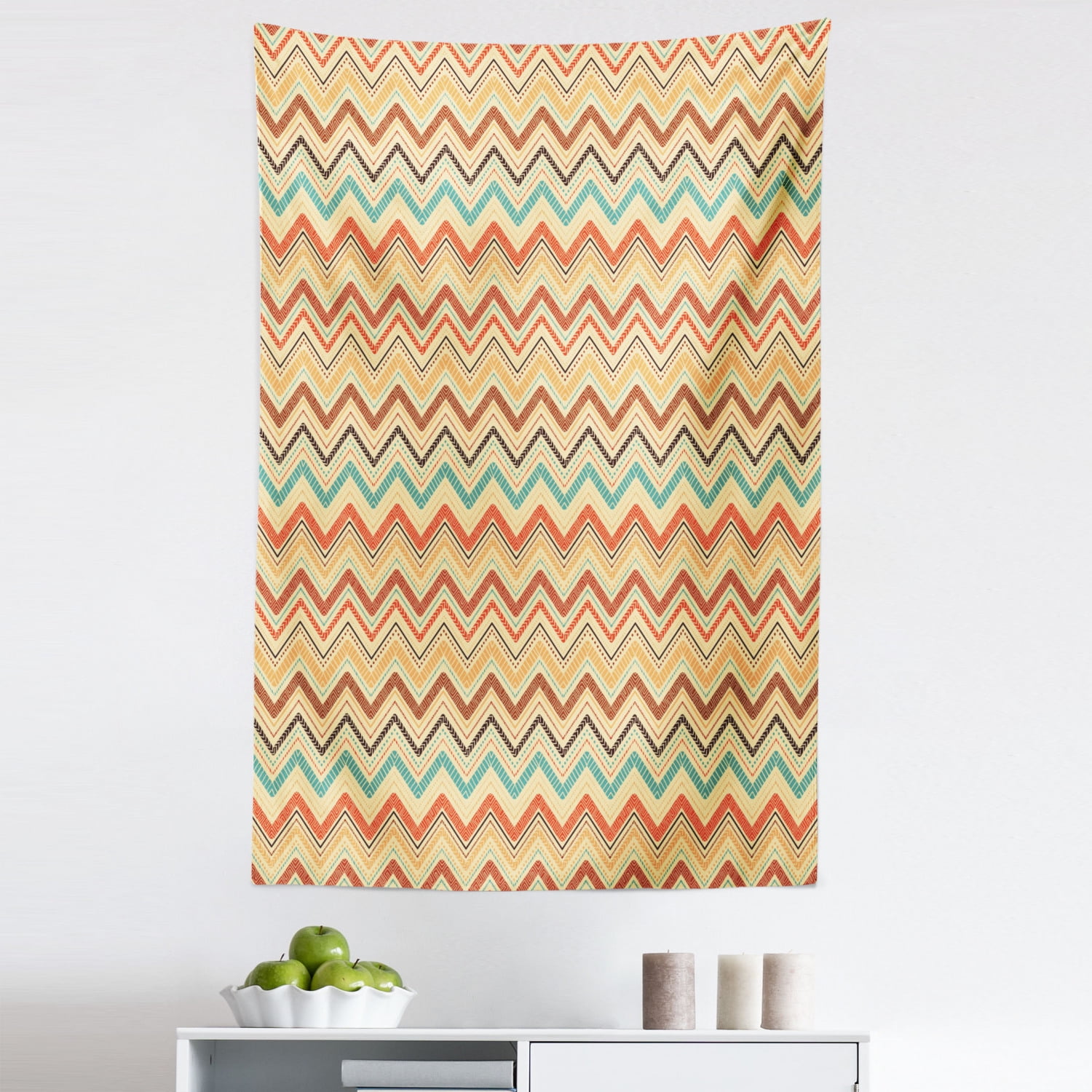 Aztec Tapestry, Earth Tones Folk Chevron Retro Culture Hippie Bohemian ...