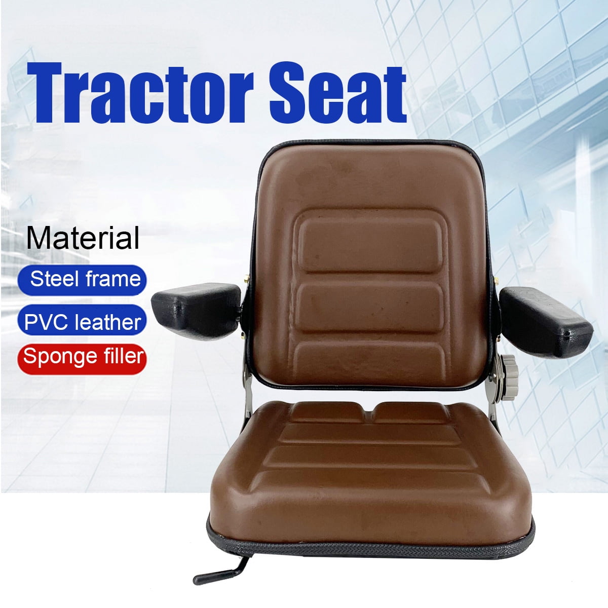 NICCOO Universal Tractor Seat Suspension w/Armrest For Dumper Forklift ...