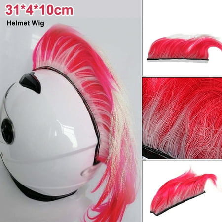 DIY Helmet Mohawk Hair Punk Hair Colorful Modeling Wig For Motorcycle ...