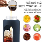 ANTSHARE 64oz Glass Water Bottles with Straw and Handle Lid, Silicone ...