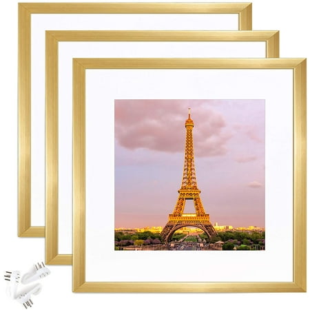 LINLINPAPA 8x8 Picture Frame Set of 3,Display Pictures 5x5 with Mat or ...