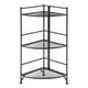 Convenience Concepts 3-Tier Corner Folding Metal Corner Shelf, Black ...
