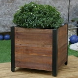 Grapevine Outdoor Flower Bed: 17.2 Inch Wooden Square Urban Raised ...