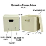 Household Essentials Cube Set with Lids, 2pk, Natural - Walmart.com