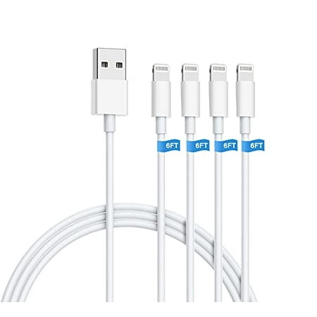 4Pack 2M/6FT Original [MFi Certified] Charger Lightning to USB Cable ...
