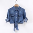 Aellinatey Trendy Short Denims Jacket With Knot Detail Feminine Fashion ...